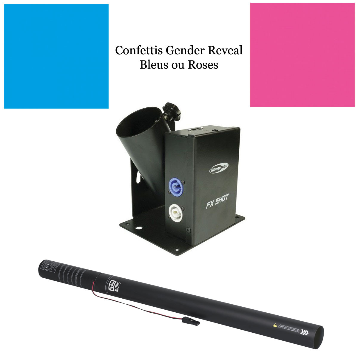 Location pack confettis gender reveal | AVLS Paris | Machine fetes